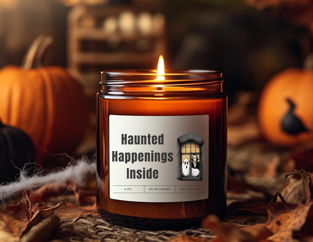 Haunted Happenings Inside, Halloween Candle, Cute Ghost Candle ...