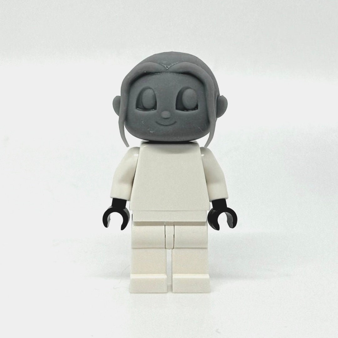 Minifigure Head- Player W/ Short Ponytail - Etsy