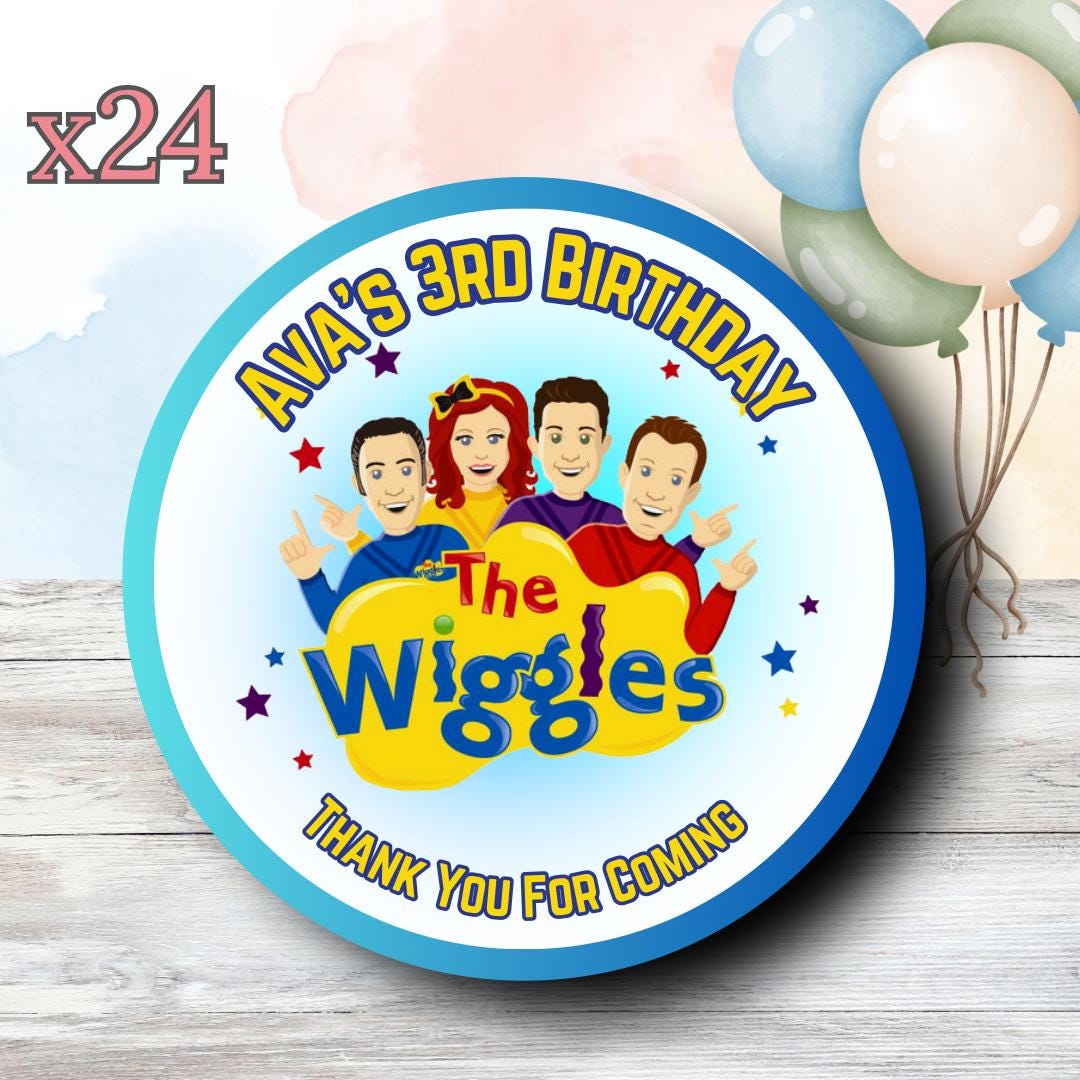 Personalised Wiggles Stickers – 1.5 Inch Party Favour Labels for Sweet ...