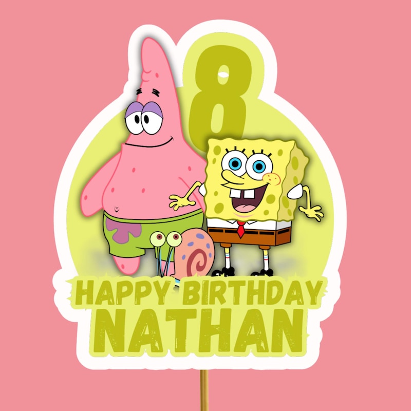 Spongebob Cake Topper - Etsy