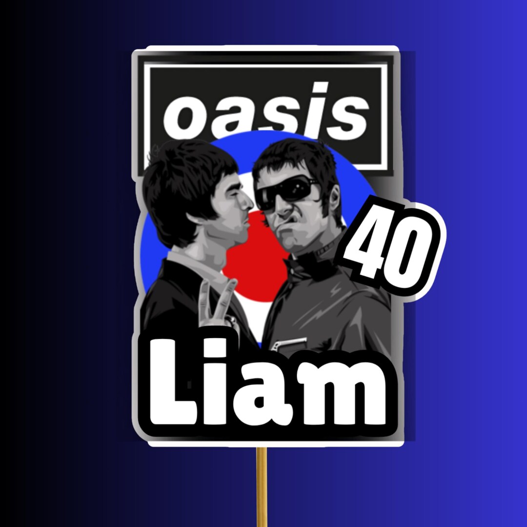 Oasis Gallagher Brothers Personalised Cake Topper Any Name Any Age - Etsy