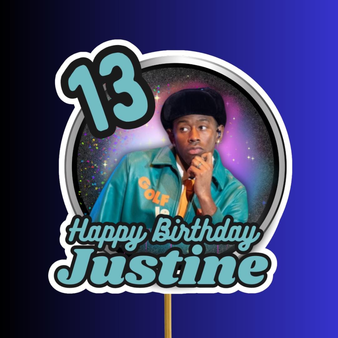 The Creator Personalised Tyler Cake Topper Decoration Pick Celebration ...