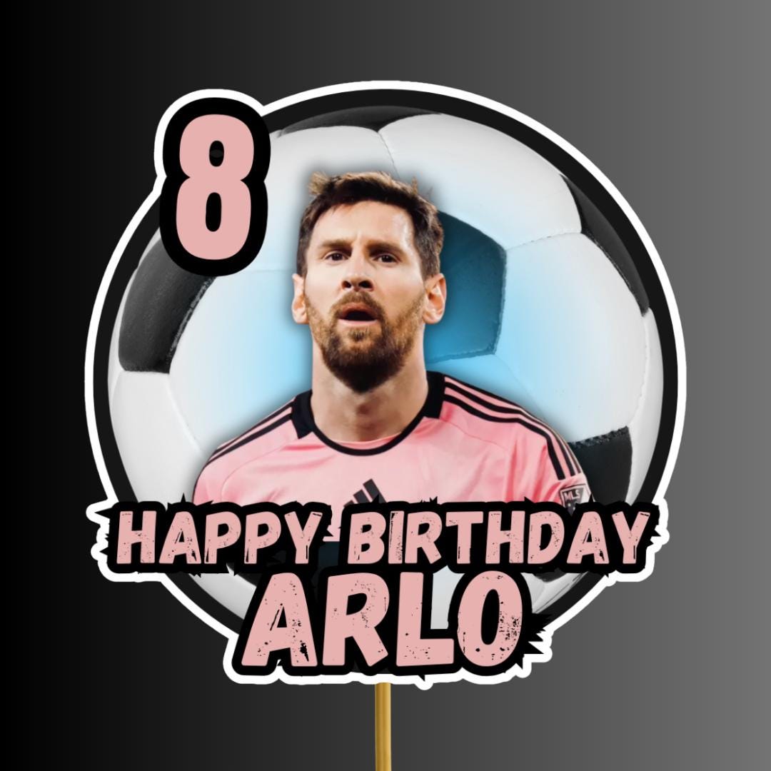 Messi Football Personalised Cake Topper Decoration Any Name Any Age - Etsy