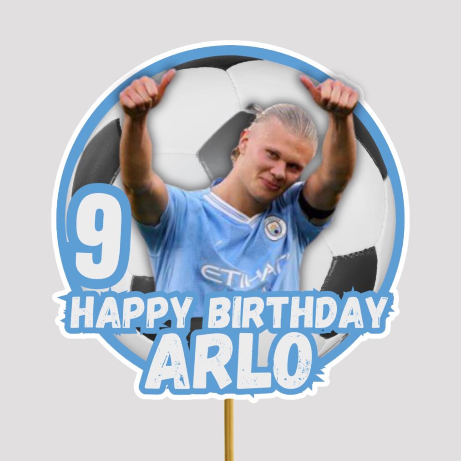 Erling Haaland Football Man City Personalised Cake Topper Decoration ...