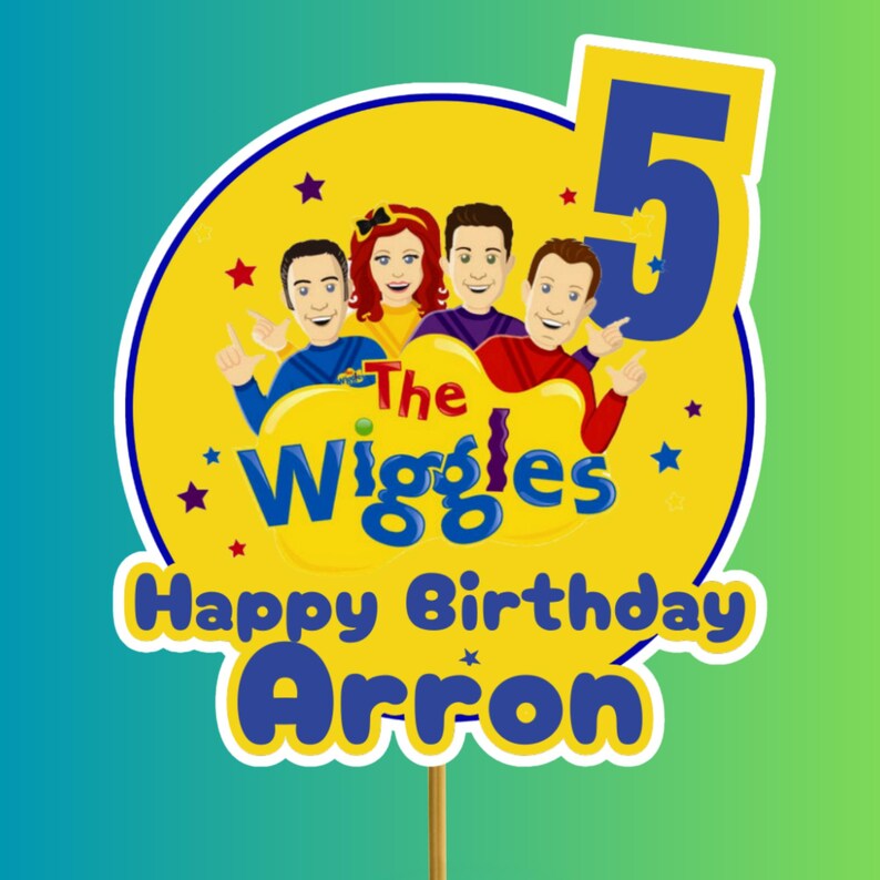 The Wiggles Personalised Cake Topper Any Name Any Age - Etsy