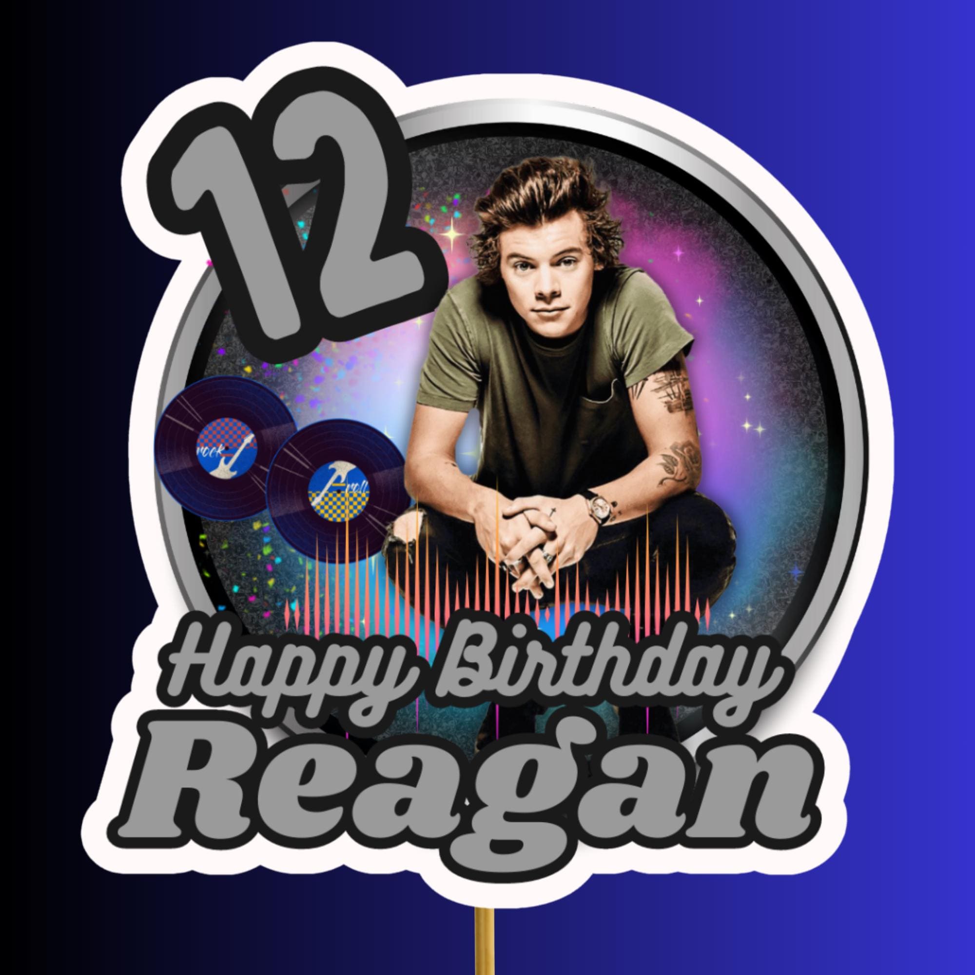 Harry Styles Cake Topper Any Name Any Age - Etsy