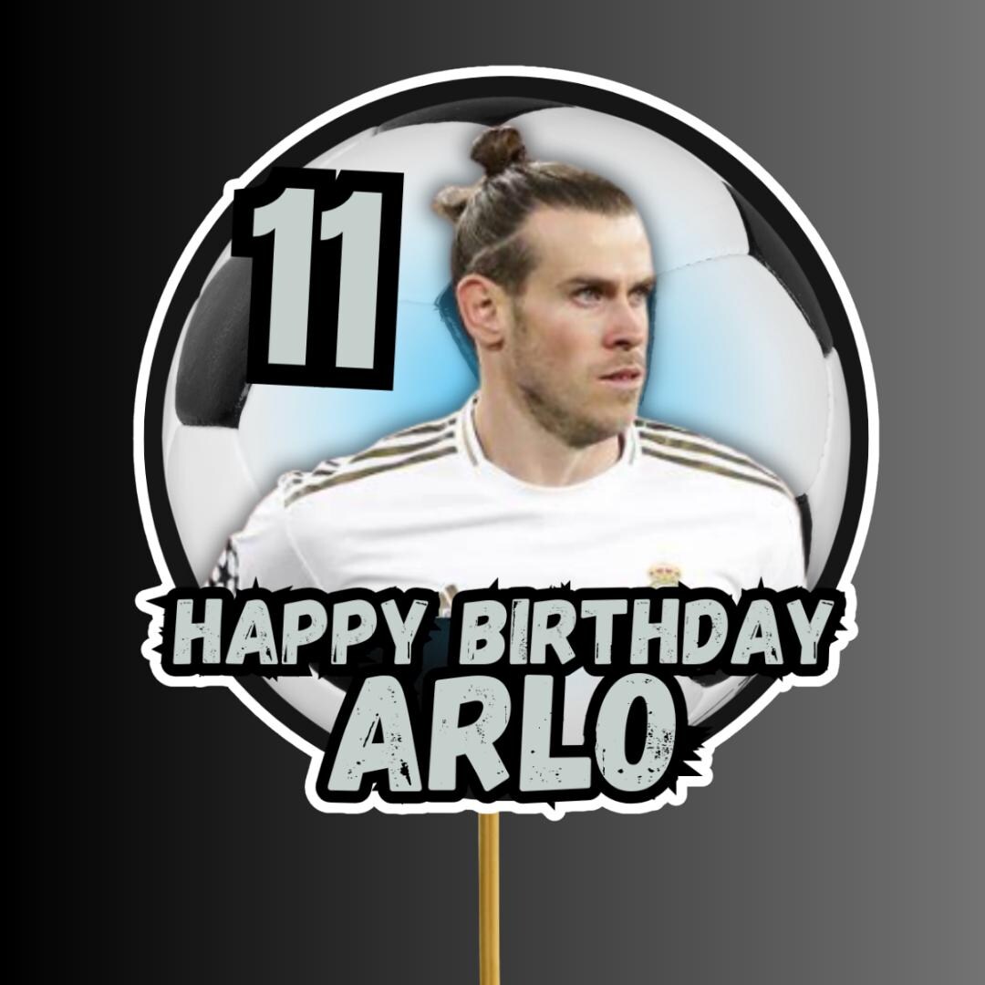 Gareth Bale Football Personalised Cake Topper Decoration Any Name Any ...