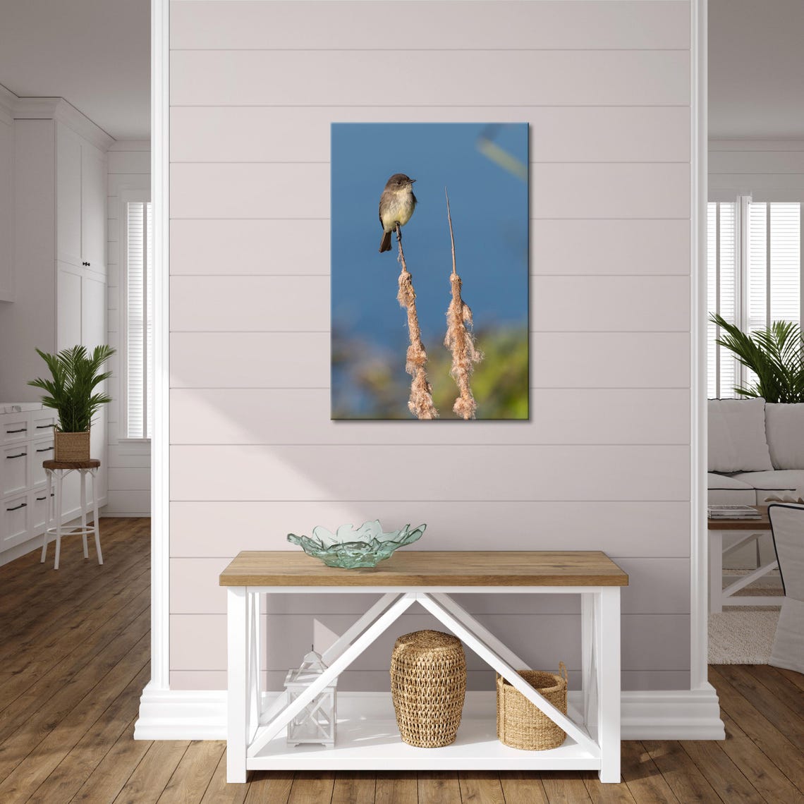 Eastern Phoebe on a Reed - Etsy