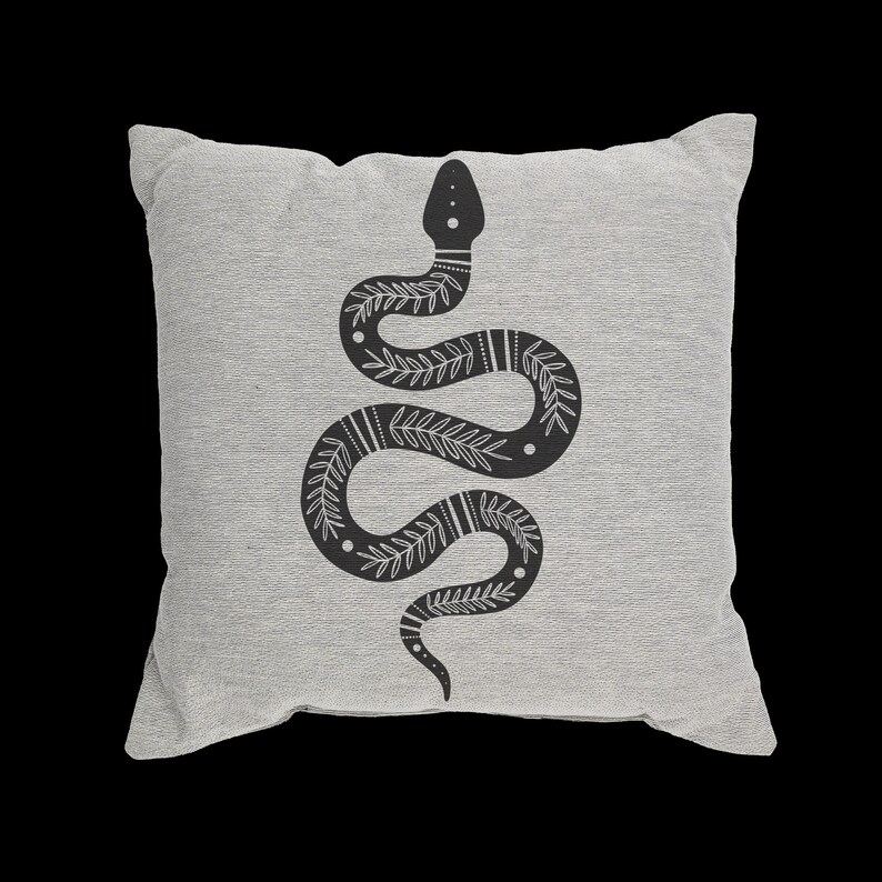 Woven Snake Pillow | Snake Throw | Botanical Snake | Bohemian Decor ...