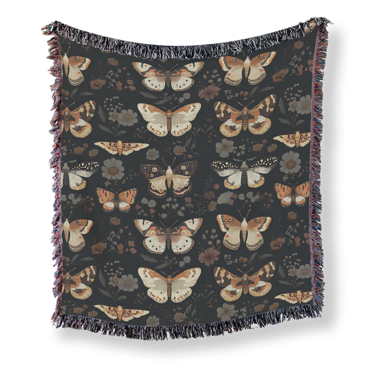 Vintage Dark Moth Woven Blanket Insect Throw Blanket Moth Blanket Gift ...