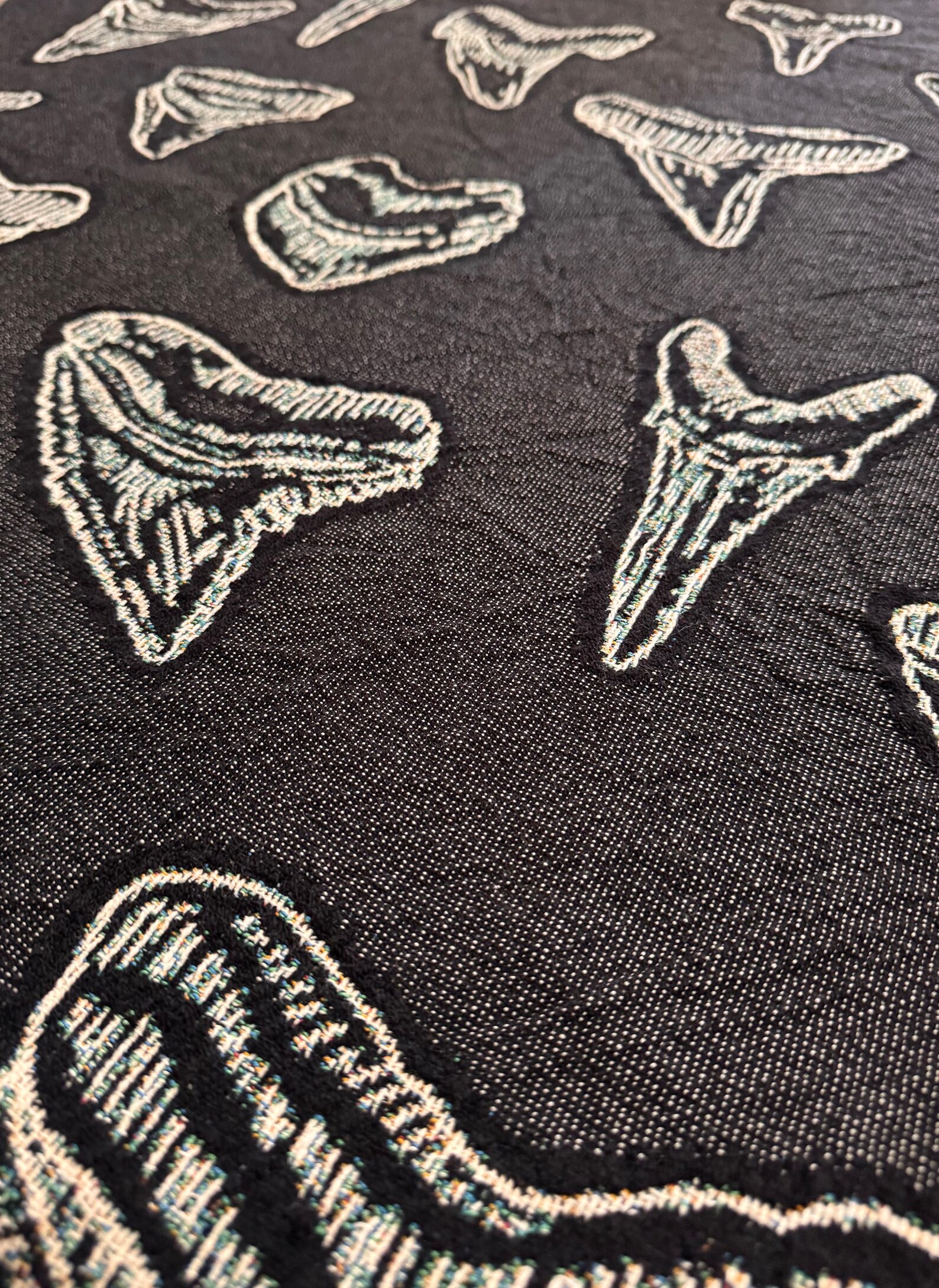 Sharks Teeth Woven Blanket | Shark Tooth Throw Blanket | Ocean Decor ...