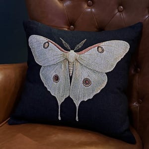 Woven Luna Moth Pillow | Moth Throw Pillow | Bohemian Decor | Eclectic ...