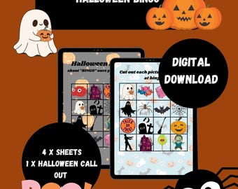 Halloween Bingo Game: 25 Unique Cards, Classroom Party (digital ...