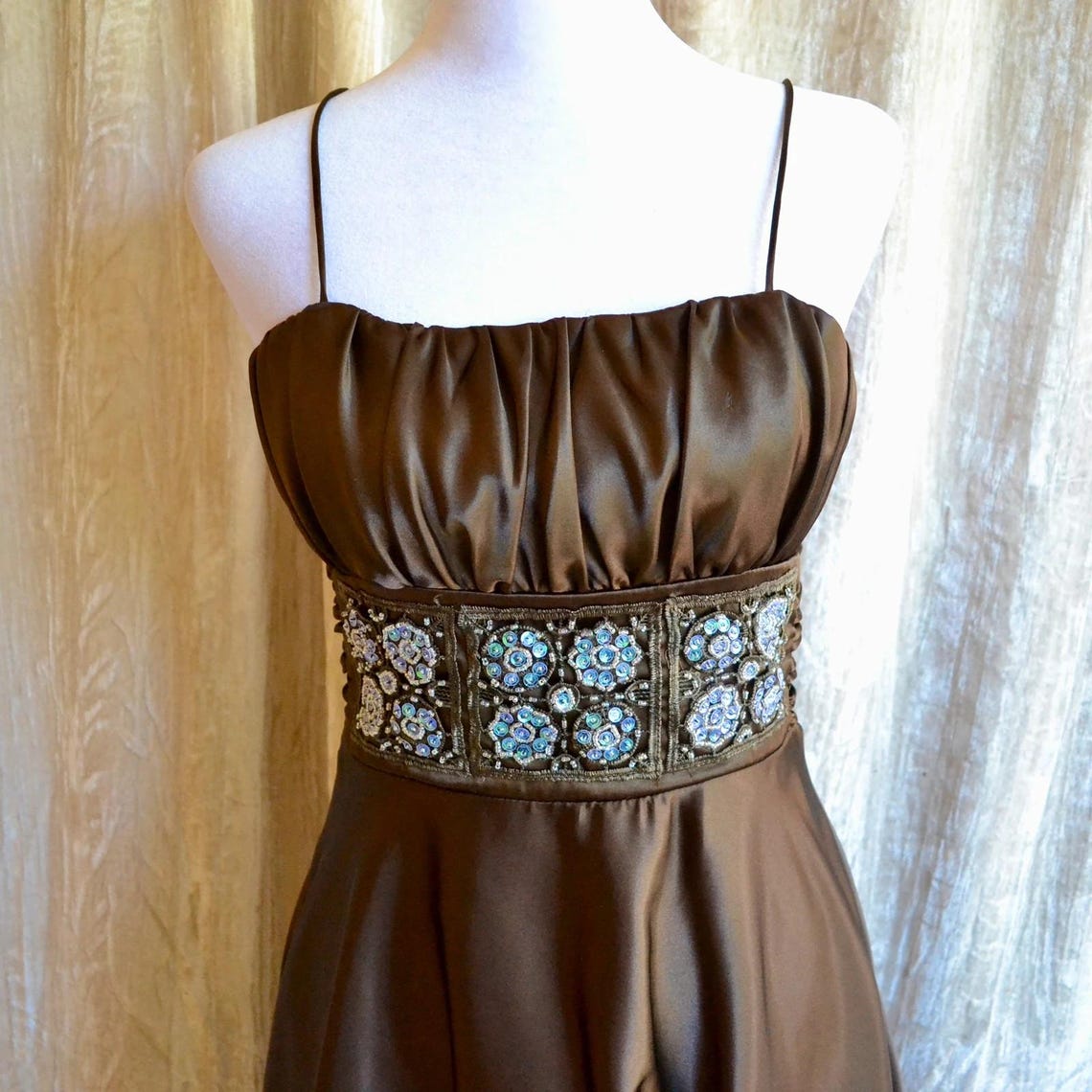 Vintage 90s Sequin Mini Dress: Brown Fairy Grunge Prom Dress - Etsy