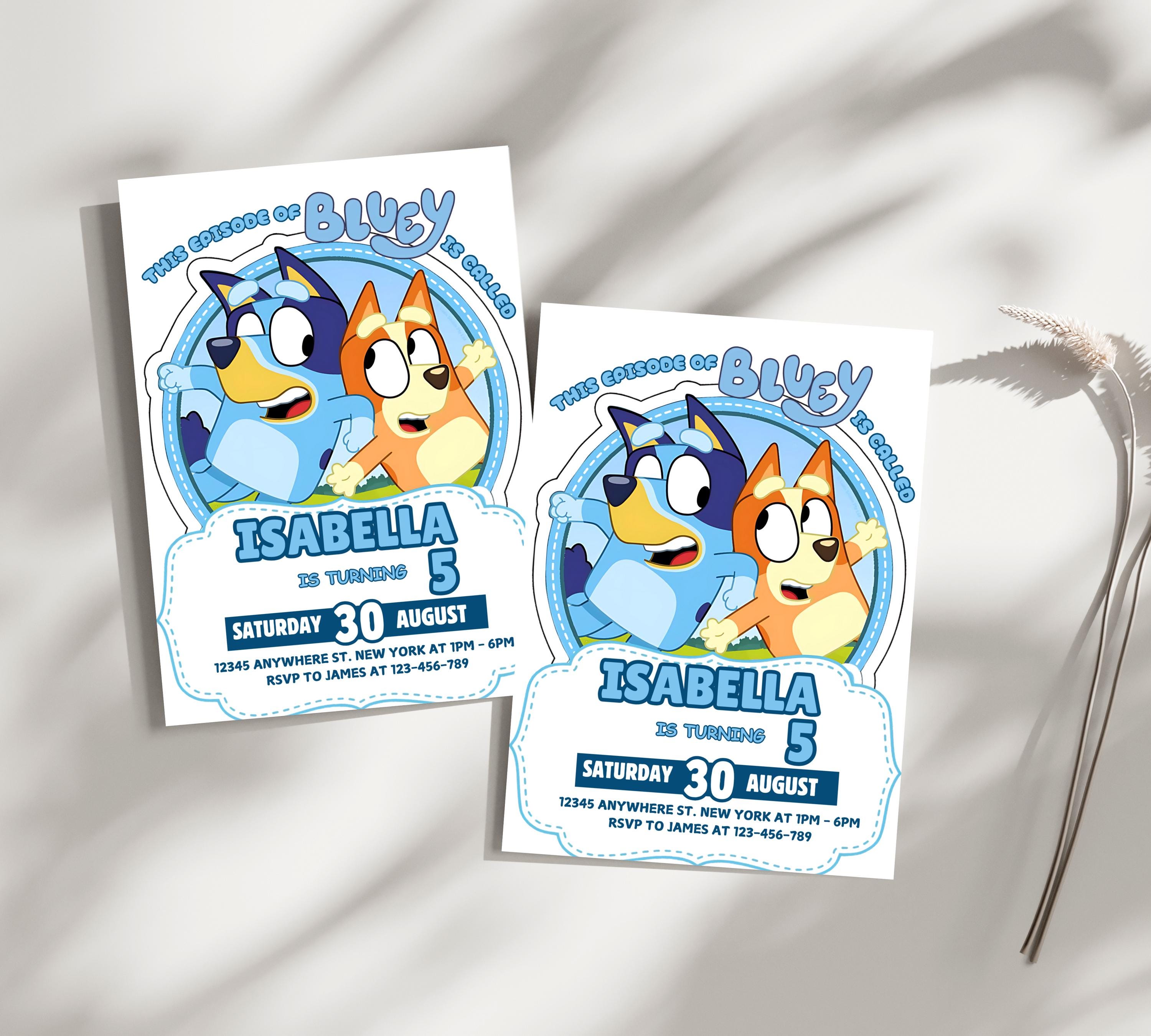Bluey Birthday Invitation, Editable Canva Kids Party Invite (digital ...