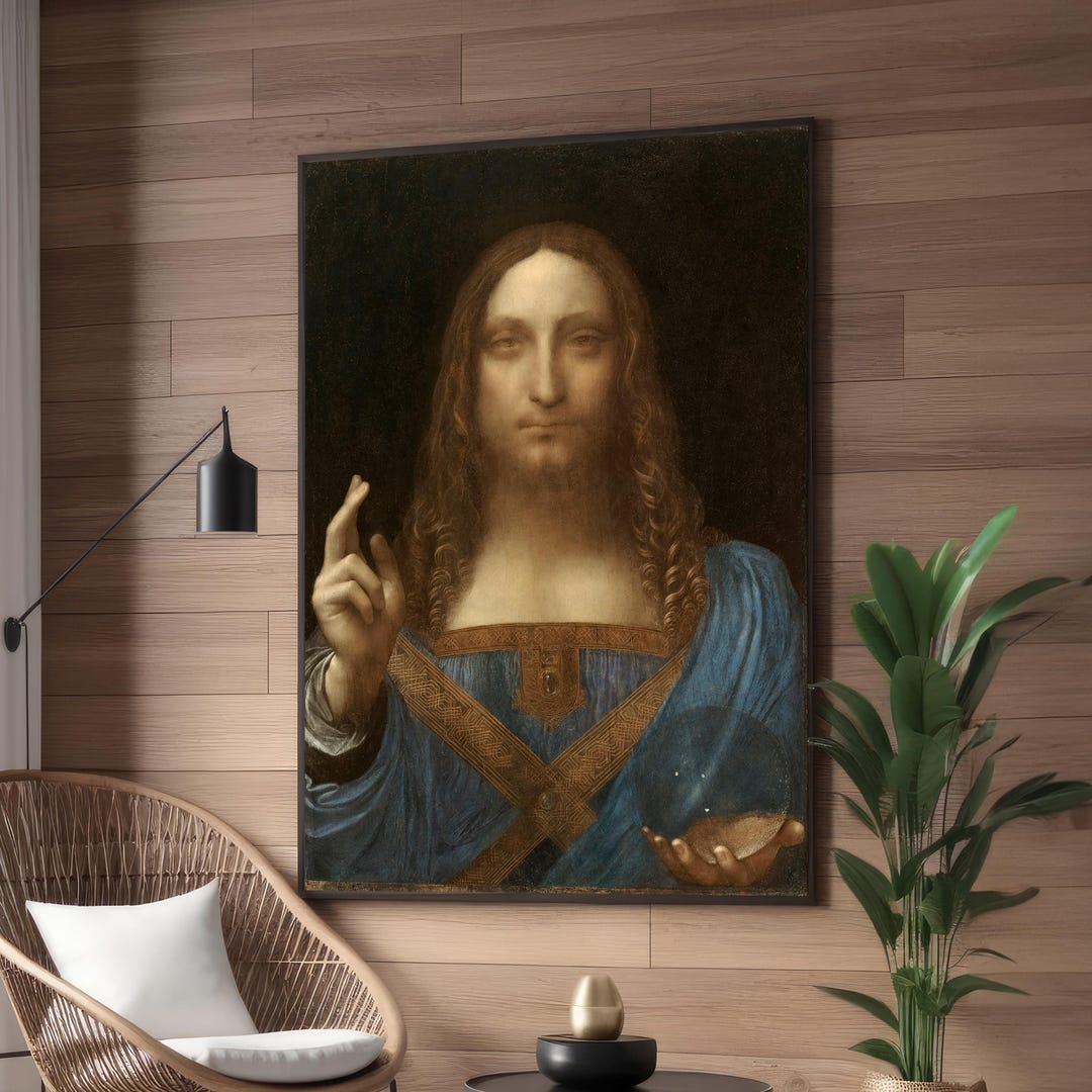 Leonardo Da Vinci Salvator Mundi,high Renaissance Canvas Print,christ ...
