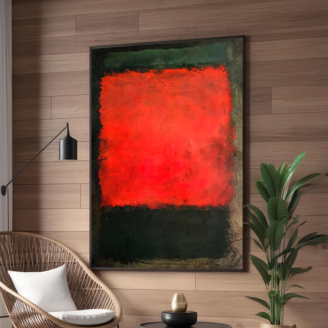 Mark Rothko Inspired Abstract Canvas Print, Bold Red and Green Color ...