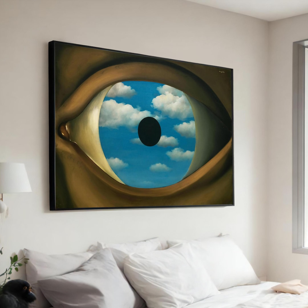The False Mirror Canvas Print - René Magritte Surrealist Art - Eye With ...