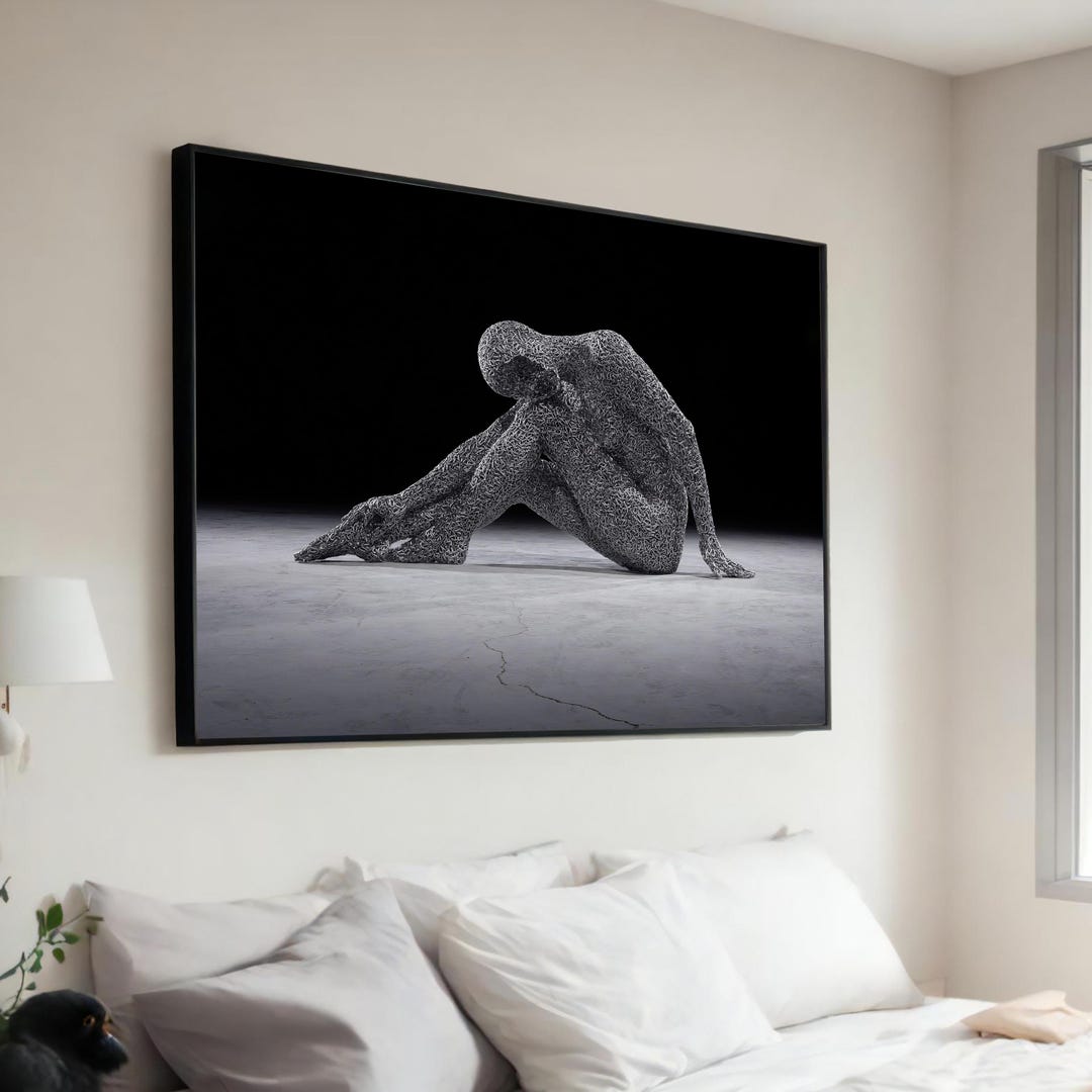 Abstract Human Figure Wall Art | Emotional Sculpture Canvas Print ...