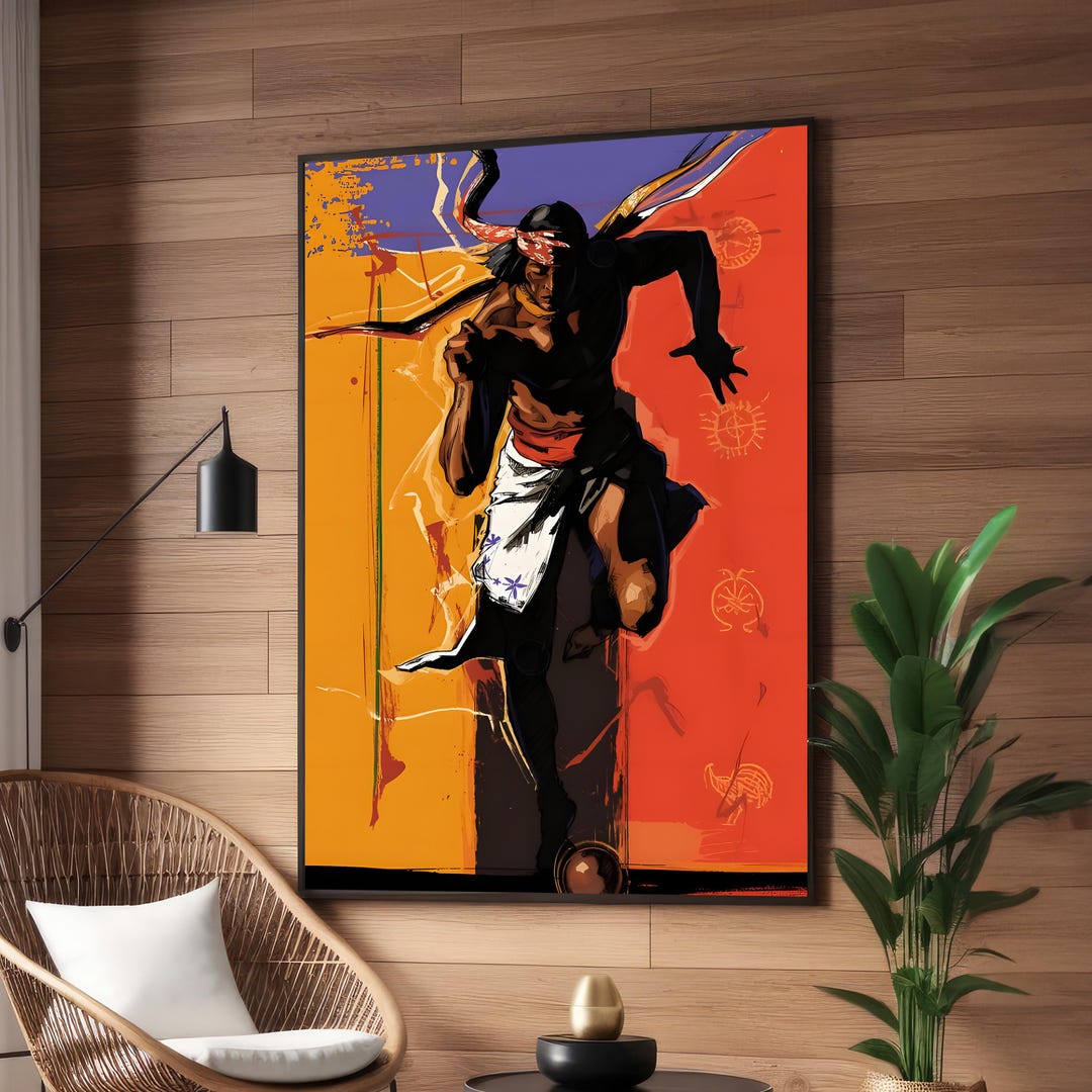 Indigenous Runner Canvas Art – Tarahumara Athlete in Motion, Cultural ...