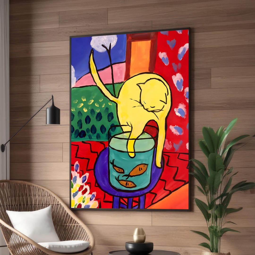Henri Matisse the Cat With Red Fish - Vibrant Fauvist Canvas Print ...