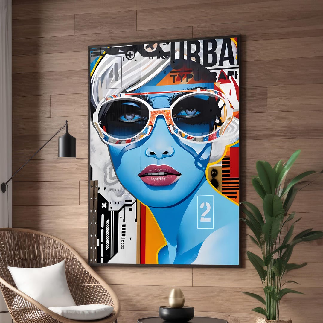 Urban Pop Art Woman Canvas | Bold Contemporary Art With Typography ...