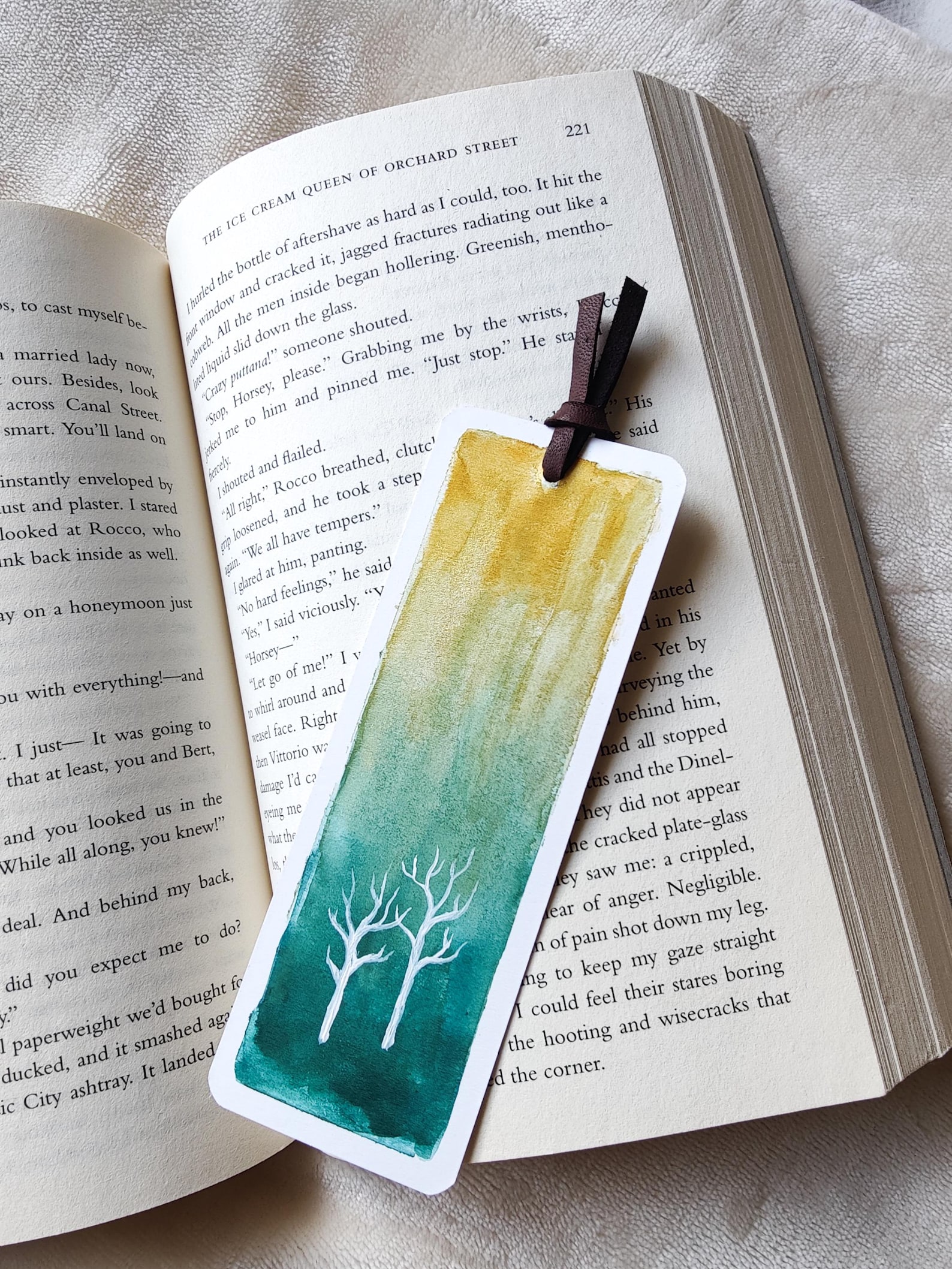 Watercolour Bookmark - Gold + Blue Gradient - Etsy