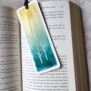 Watercolour Bookmark - Gold + Blue Gradient - Etsy
