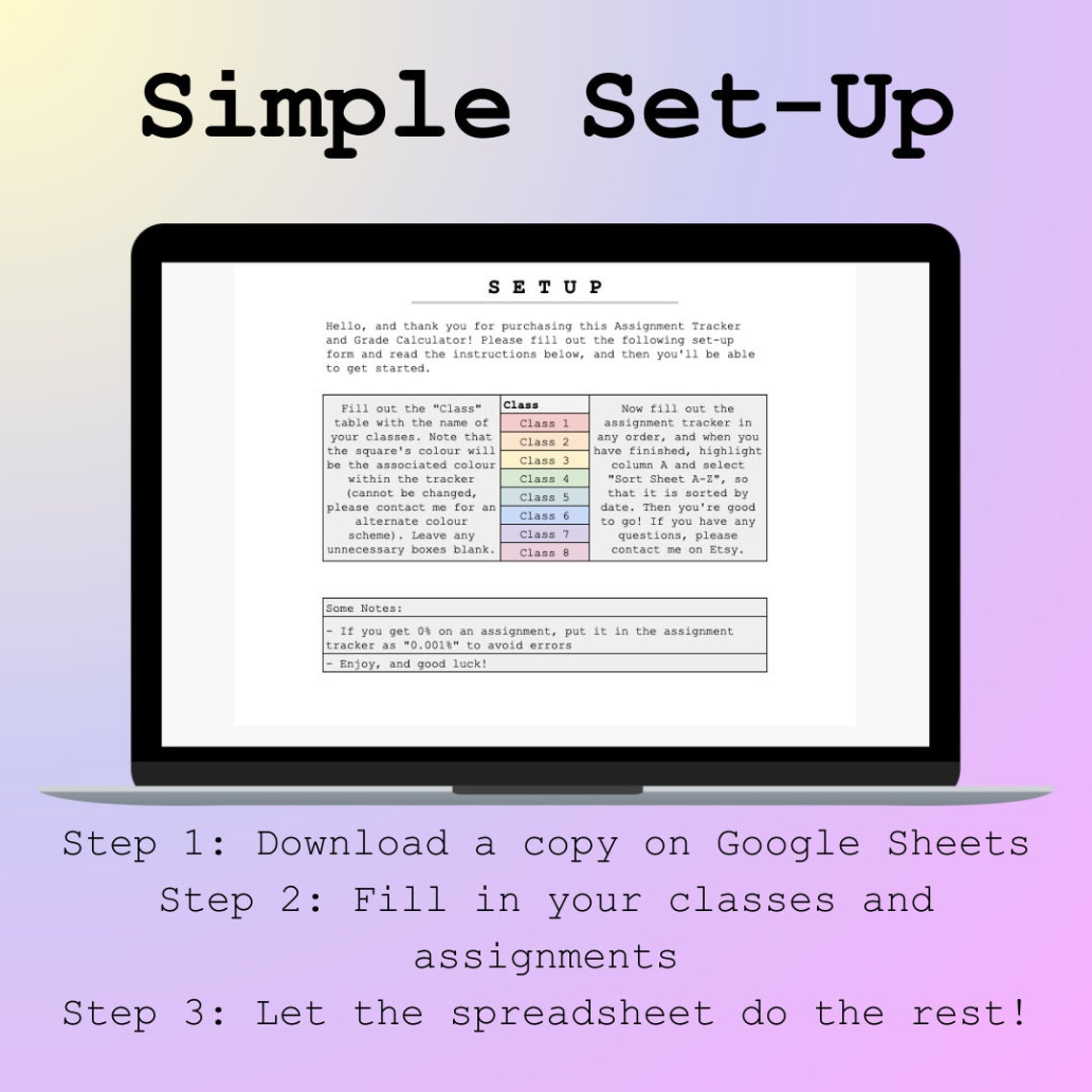 Student Assignment Tracker and Grade Calculator (google Sheets ...