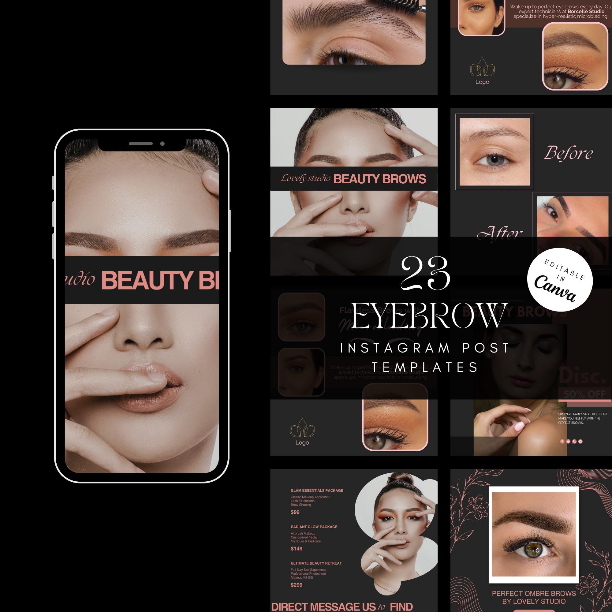 Luxury Brow Instagram Templates, Microblading Brow, Brow Tech Templates ...