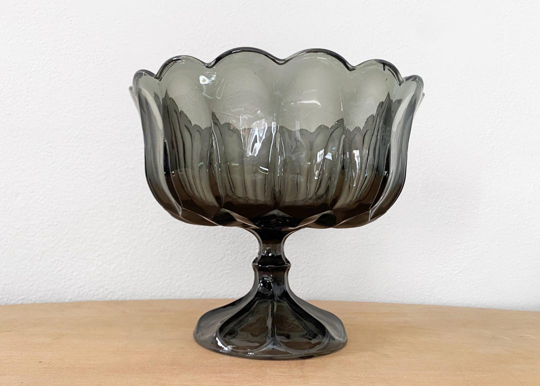 Vintage Anchor Hocking Fairfield Pattern Large Pedestal Compote ...