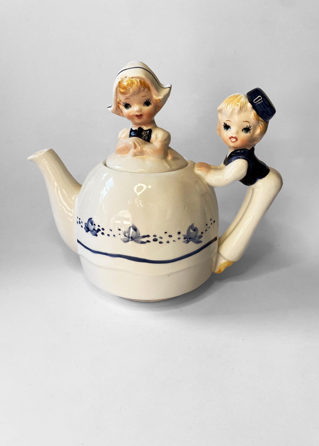 Vintage Enesco Ceramic Teapot Dutch Boy and Girl 7 Tall Made in Japan ...