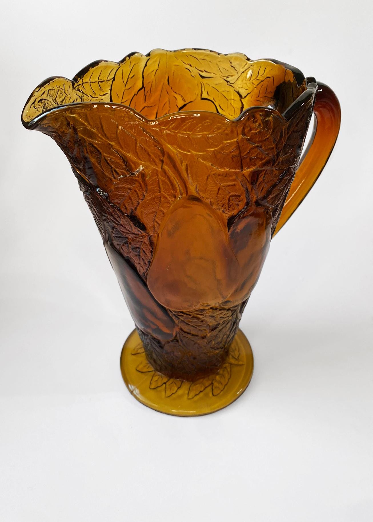 Vintage Tiara Glass Sweet Pear Pitcher in Burnt Honey C. 1983, Indiana ...