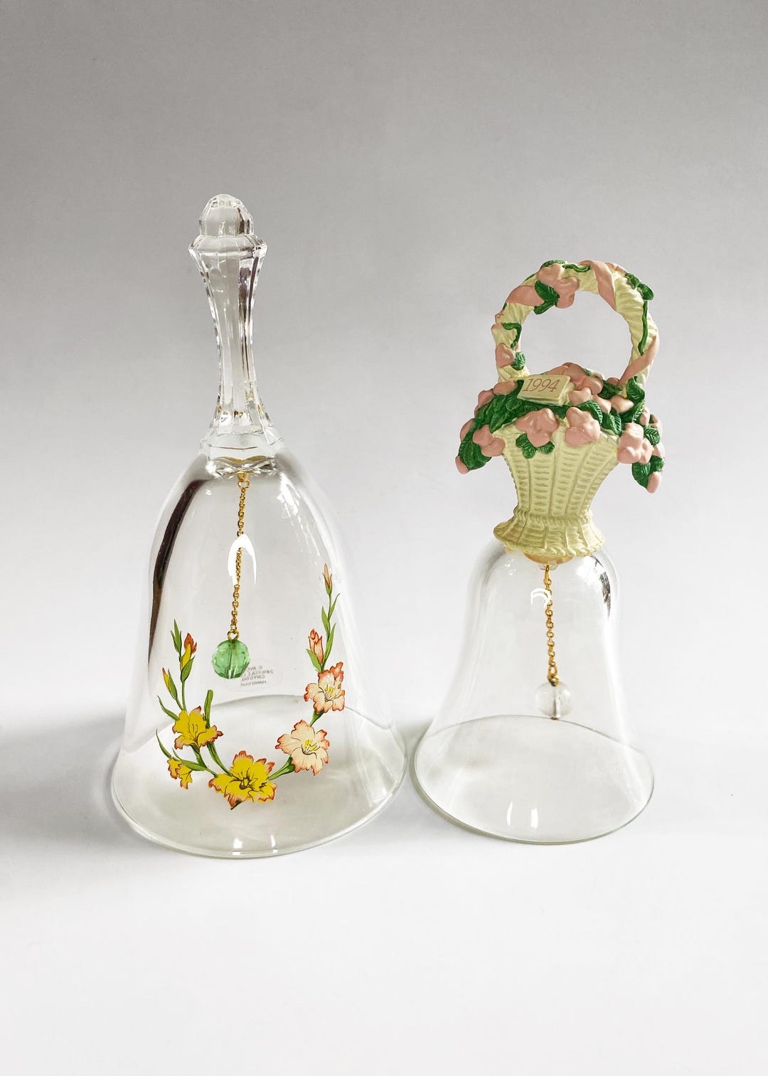 Vintage Avon Bells -1980s Avon Crystal Lead Bell and 1994 Avon Hearts ...