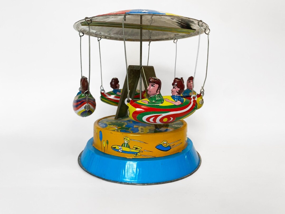 Vintage Tin Litho Spinning Carousel / Carnival Toy - Etsy