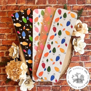 Christmas Lights Bookmark | Laminated Bookmark | Stocking Stuffer ...