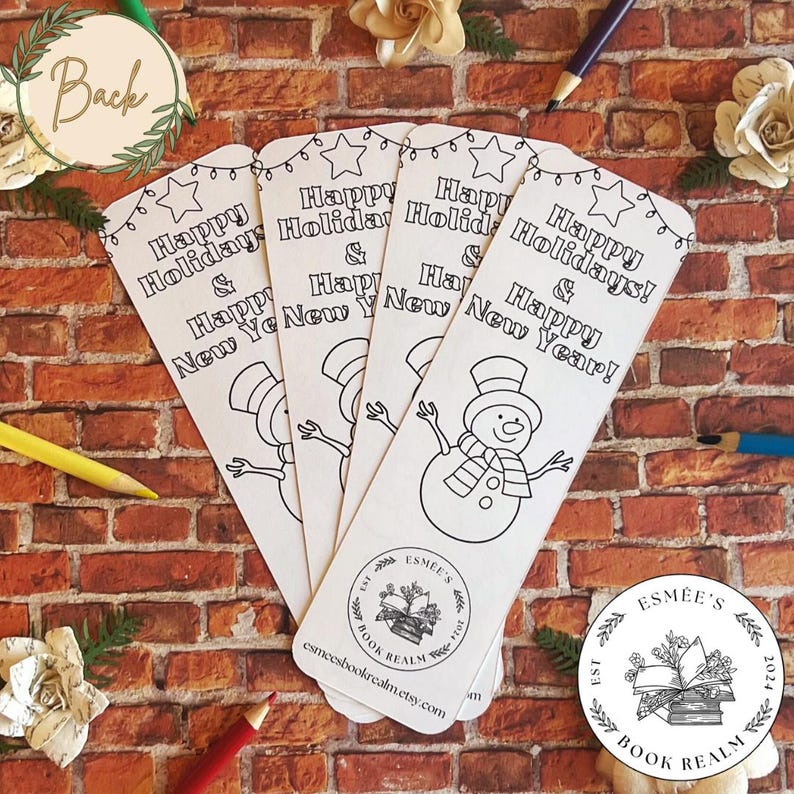 Christmas Coloring Bookmarks | Individual, Set, and Bulk | Bookish Gift ...