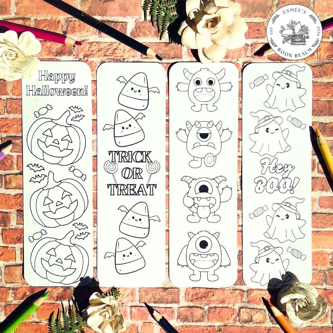 Halloween Coloring Bookmarks | Individual, Set, and Bulk ...