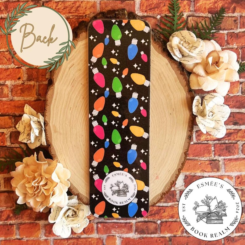 Christmas Lights Bookmark | Laminated Bookmark | Stocking Stuffer ...