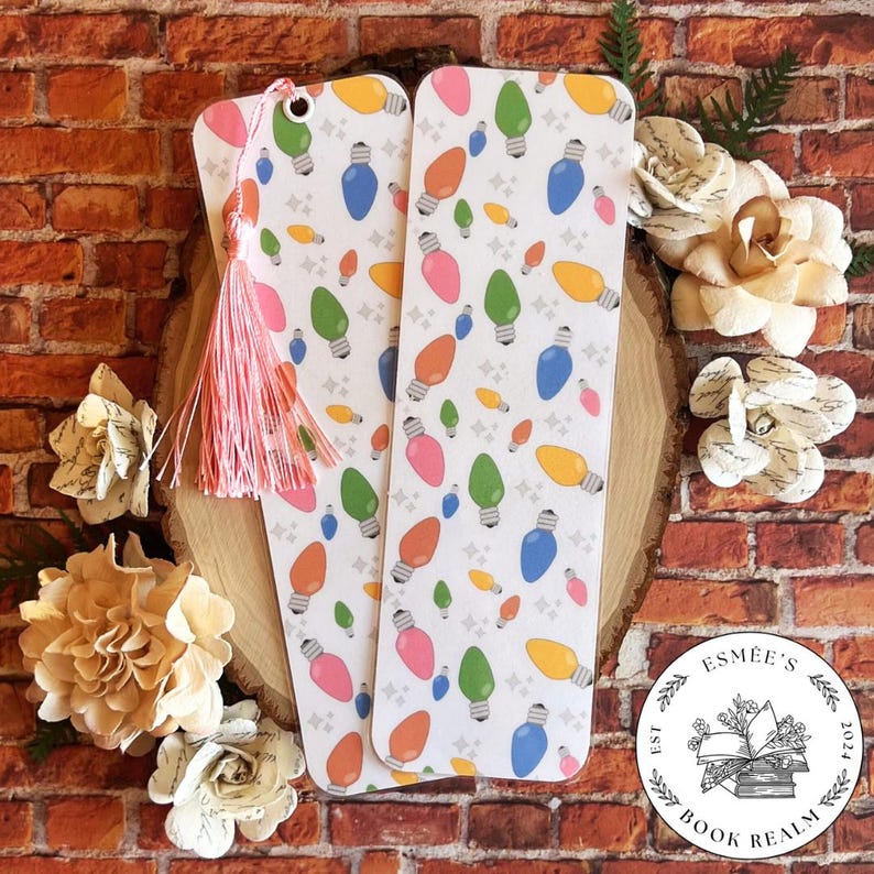 Christmas Lights Bookmark | Laminated Bookmark | Stocking Stuffer ...