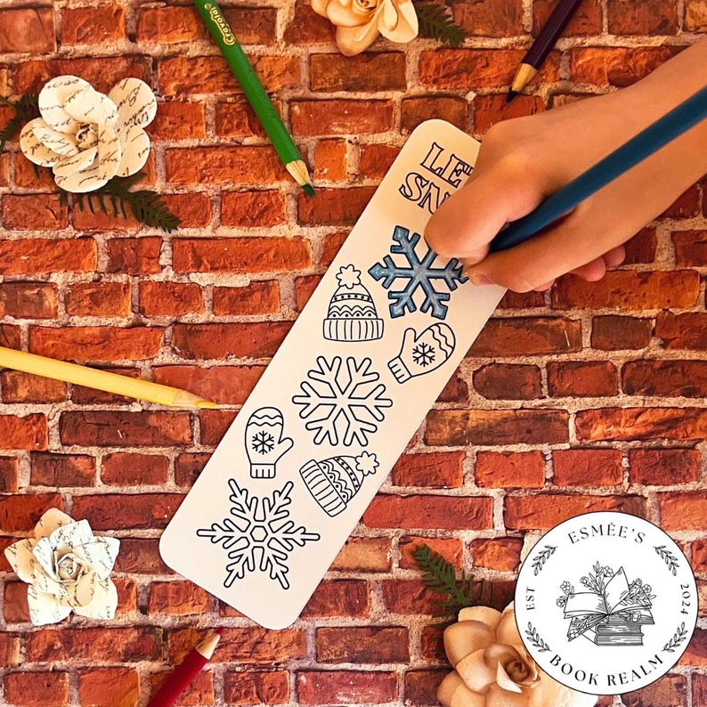 Christmas Coloring Bookmarks | Individual, Set, and Bulk | Bookish Gift ...