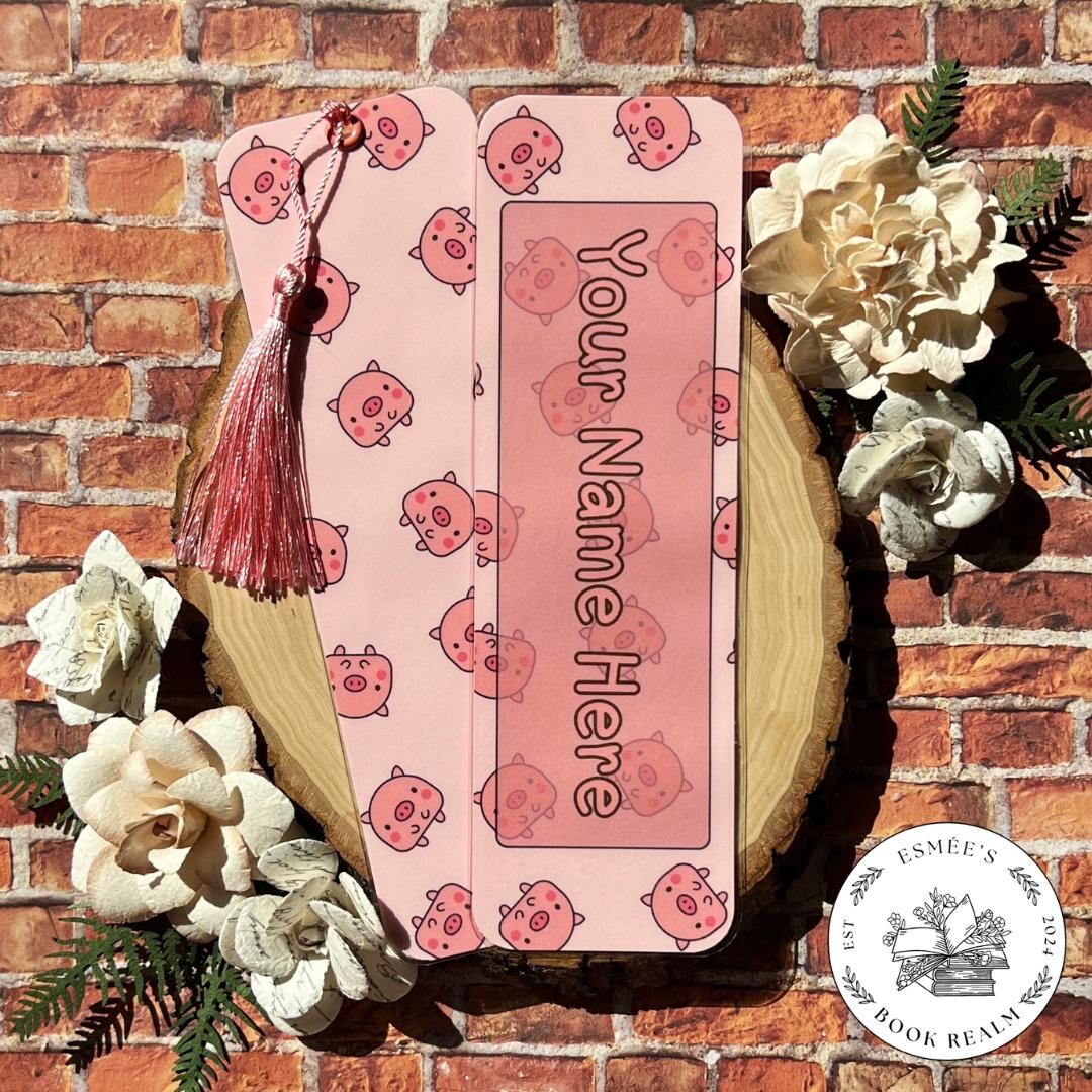 Pig Bookmark | Laminated Bookmark | Personalization Bookmark | Kid ...