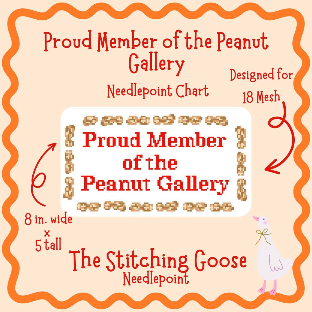 Proud Member of the Peanut Gallery Needlepoint Chart - Etsy