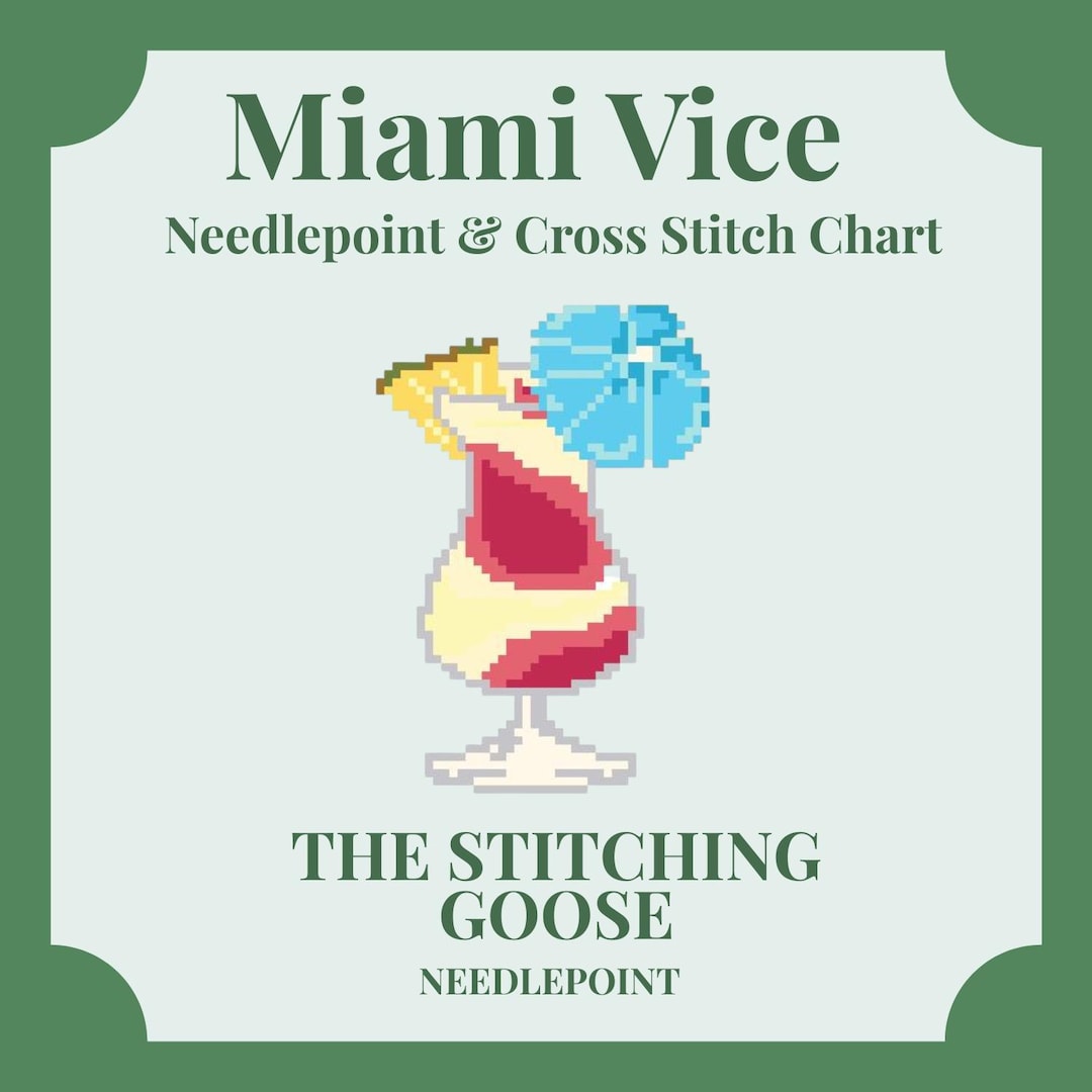 Miami Vice Cocktail Needlepoint & Cross Stitch Chart - Etsy