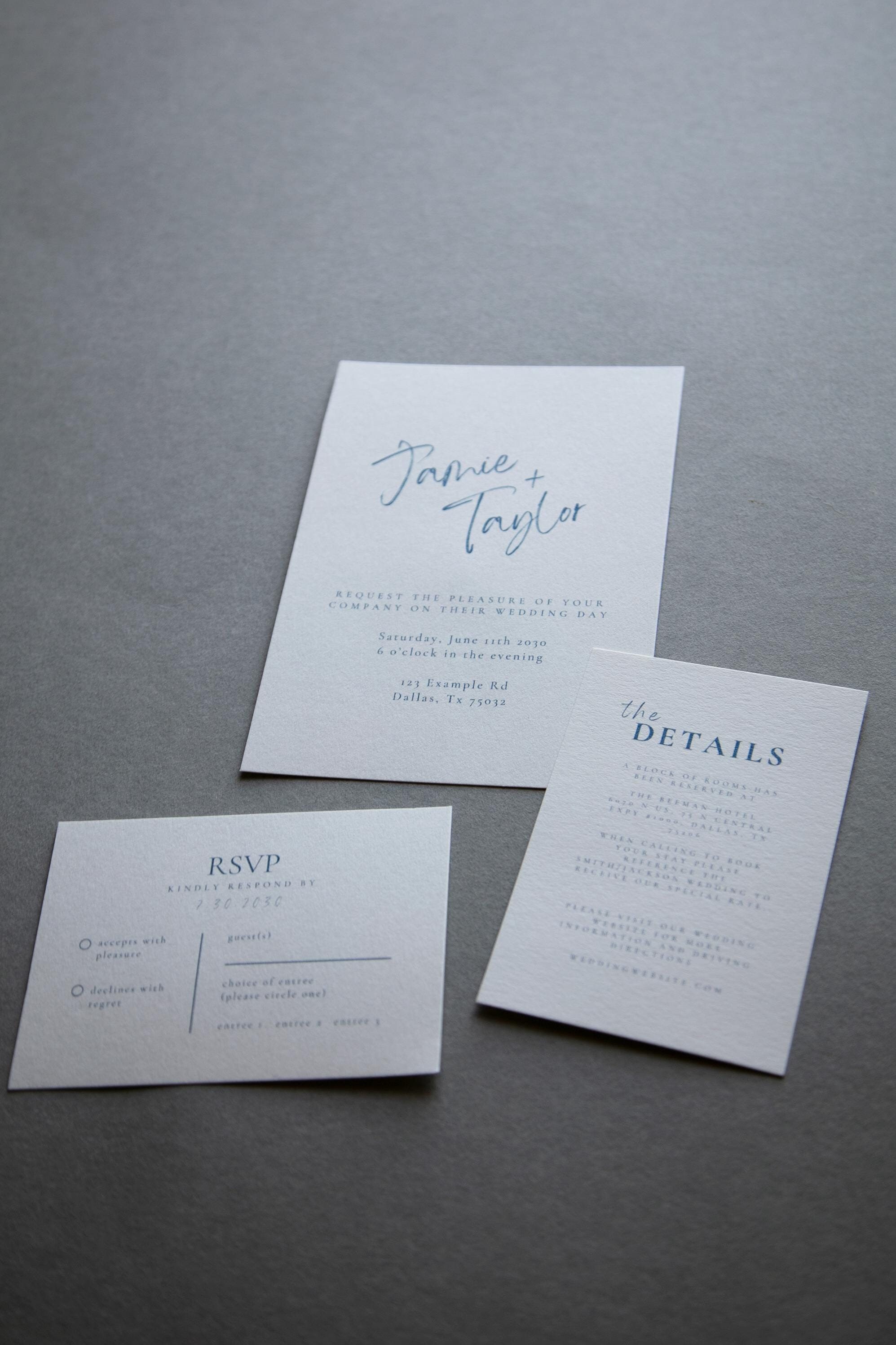Elegant Wedding Invitation, Custom Wedding Suite, Printed Wedding ...
