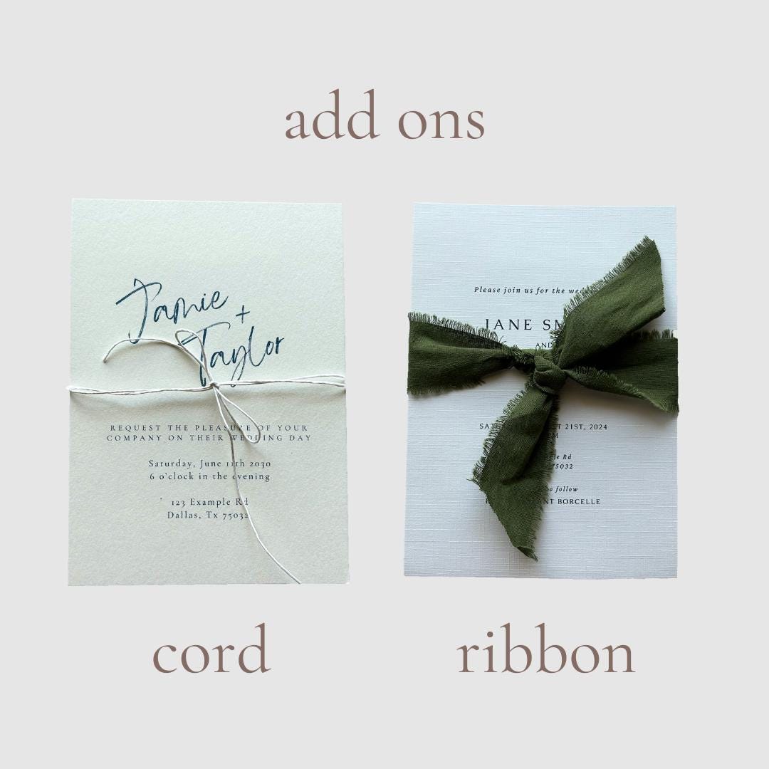Elegant Wedding Invitation, Custom Wedding Suite, Printed Wedding ...