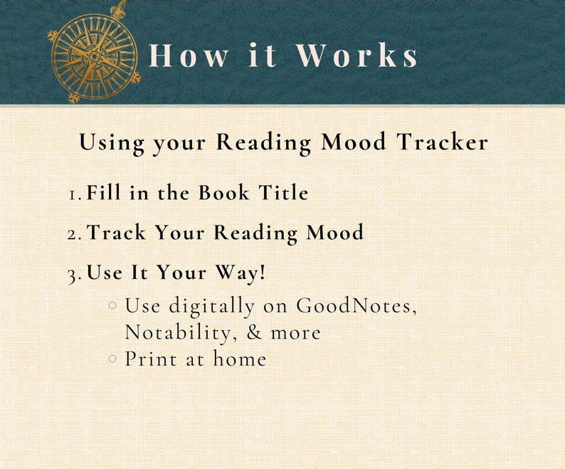 Reading Mood Tracker Printable | Book Journal | Digital Book Review ...