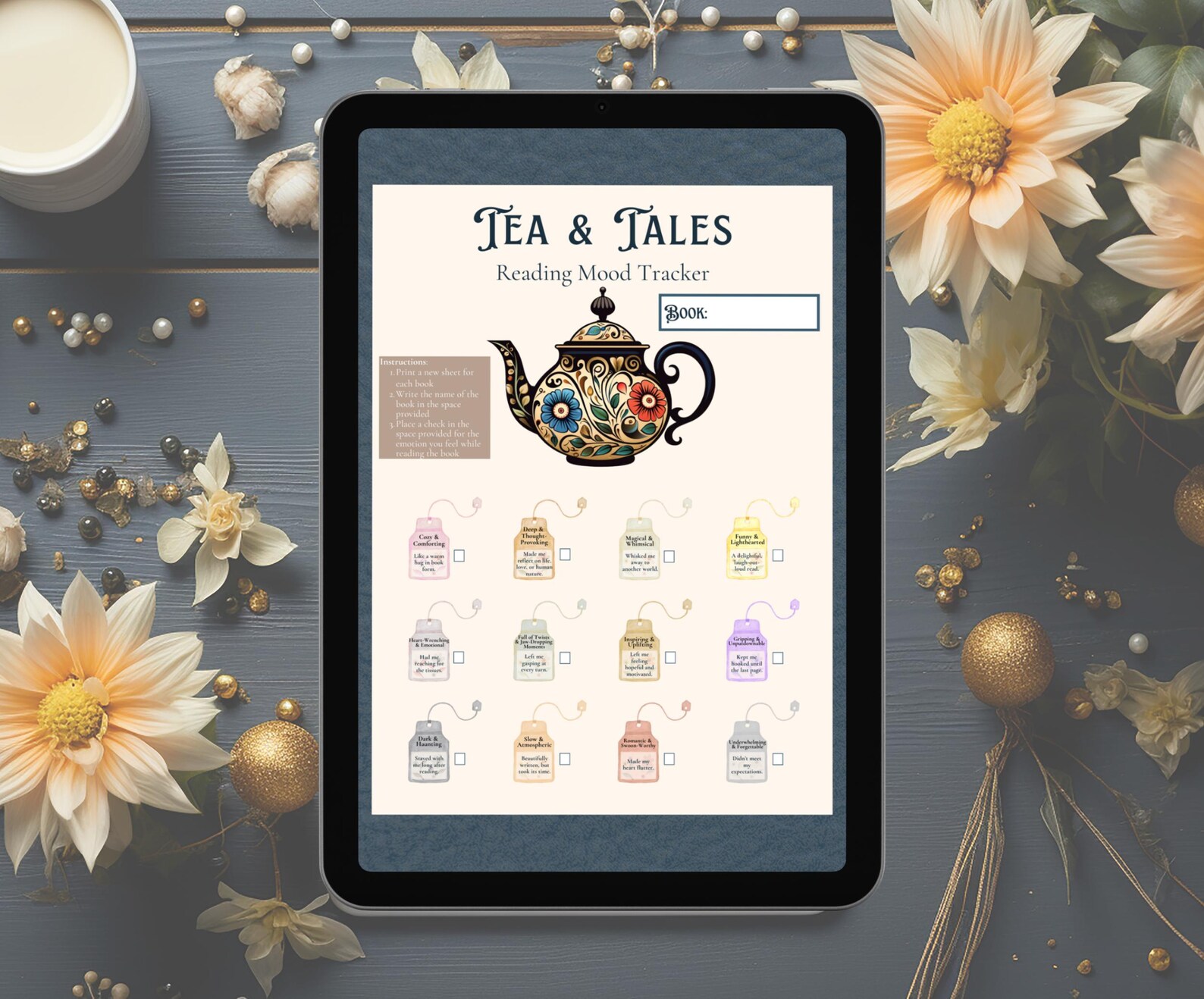 Reading Mood Tracker Printable | Book Journal | Digital Book Review ...