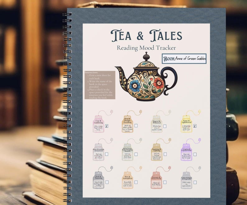 Reading Mood Tracker Printable | Book Journal | Digital Book Review ...