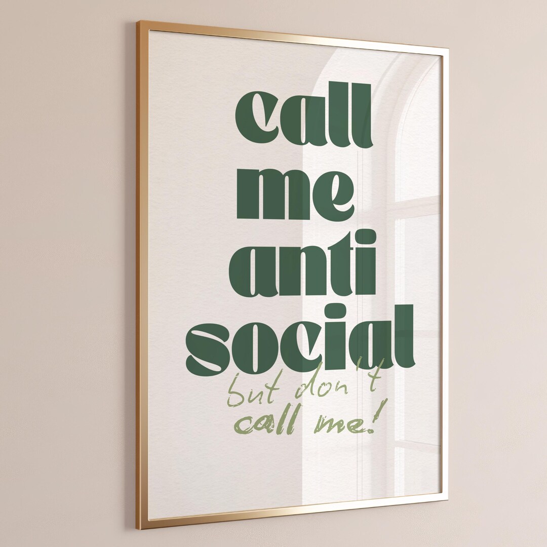 Introvert Typographic Poster Quote Homebody Digital Wall Art Cozy Home ...